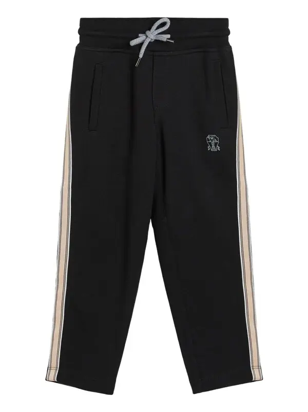 Brunello Cucinelli Grosgrain Trim Tracksuit Bottoms - Black