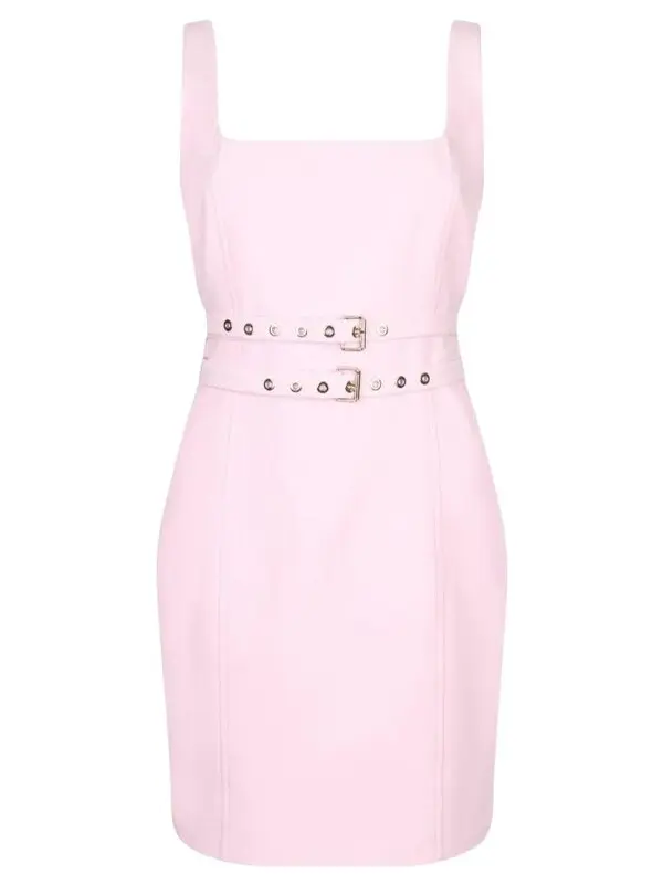 Liu Jo Belted Mini Dress With Square Neckline - Pink