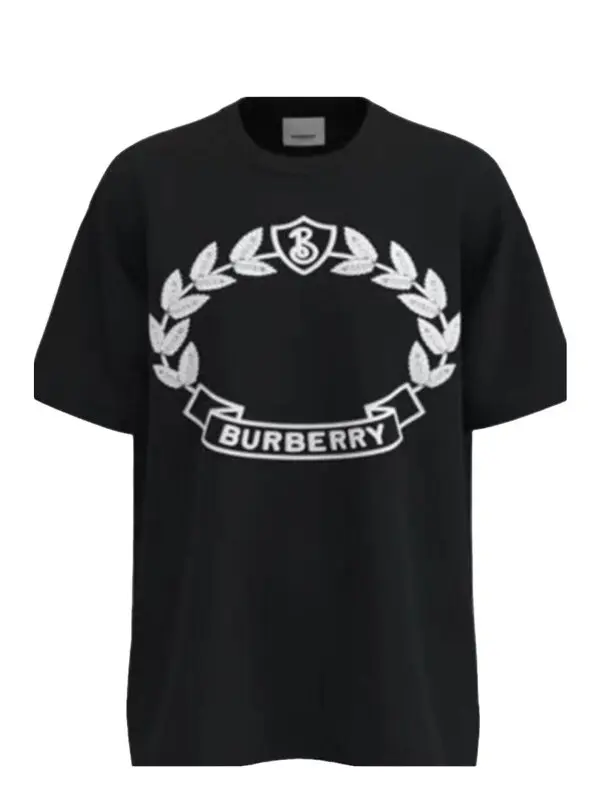 Burberry Logo Printed Crewneck T-shirt - Black