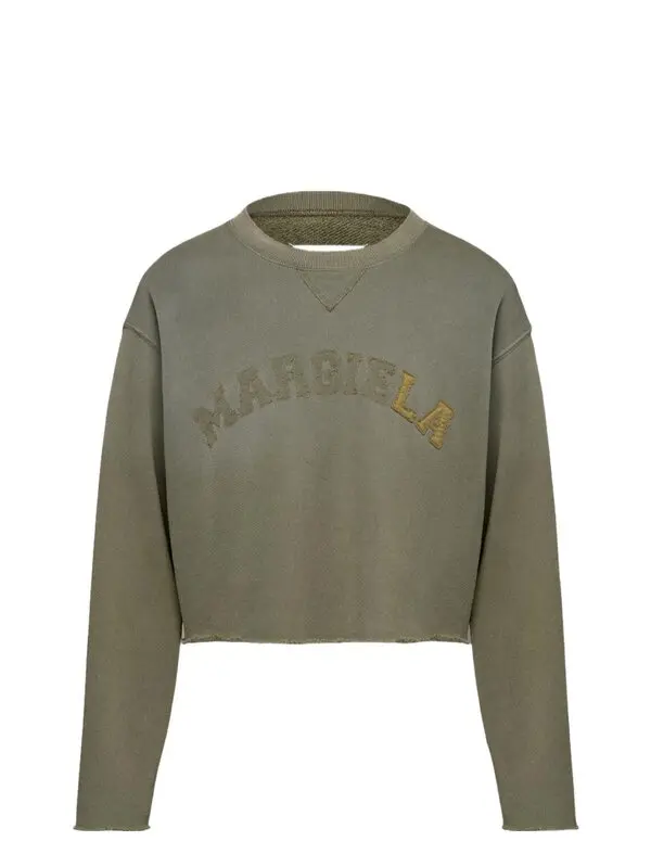 MAISON MARGIELA Logo Patch Cropped Sweatshirt - Green