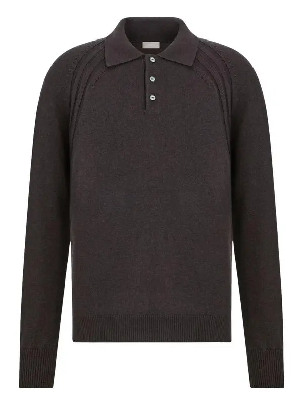 Dior Icons Long-sleeved Polo Shirt - Brown