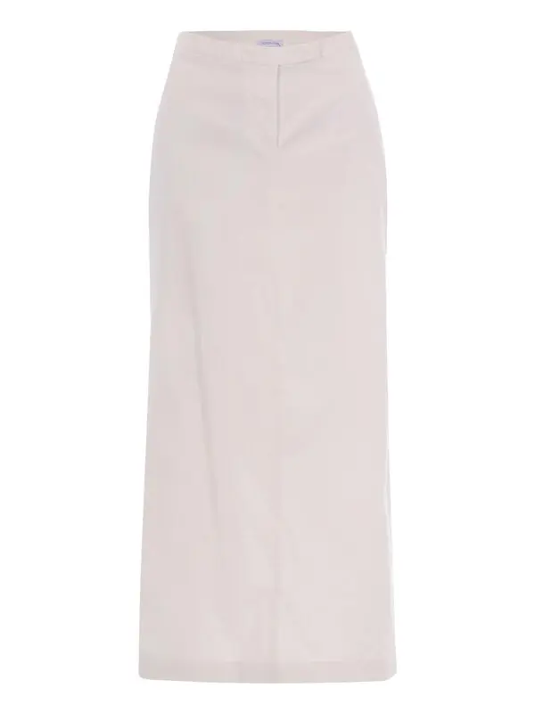 Patrizia Pepe Back-slit Midi Skirt - White