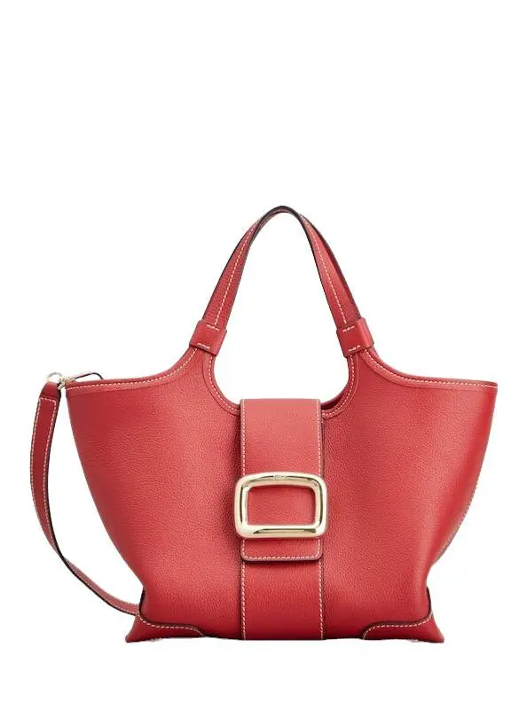 ROGER VIVIER Viv Choc" Mini Shopping Bag In Leather - Red