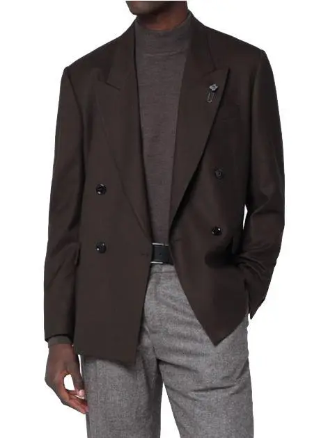 LARDINI Double-breasted Jacket - Black