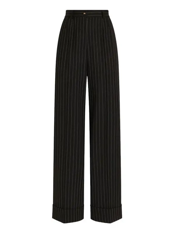 Dolce & Gabbana Pinstriped Trousers - Black