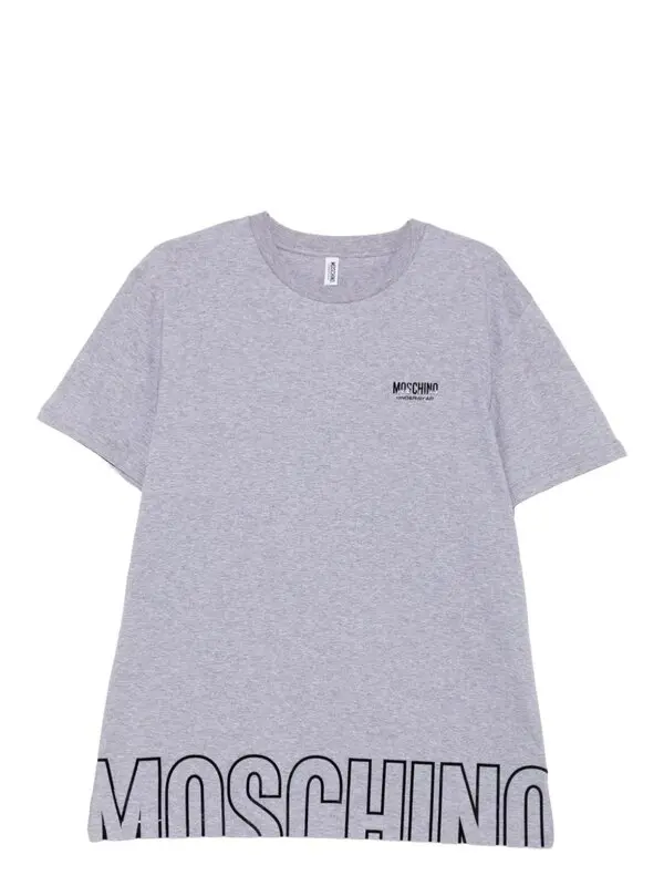 Moschino Logo-detail Cotton T-shirt - Grey