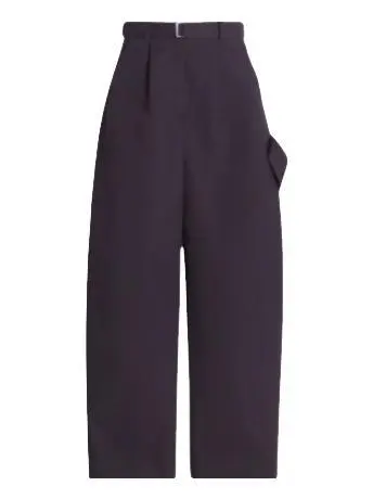 LANVIN Belted Wide-leg Trousers - Black