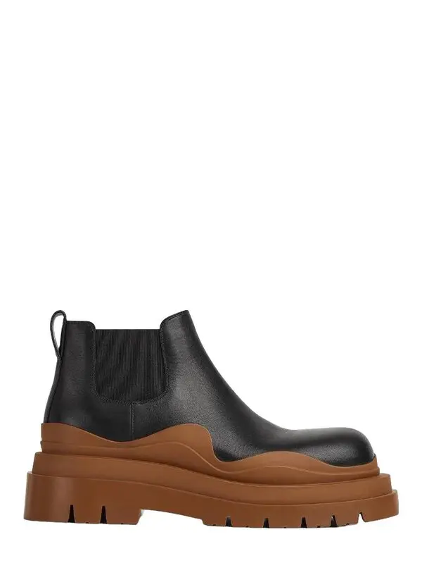 Bottega Veneta Chelsea Ankle Boots - Black/cognac