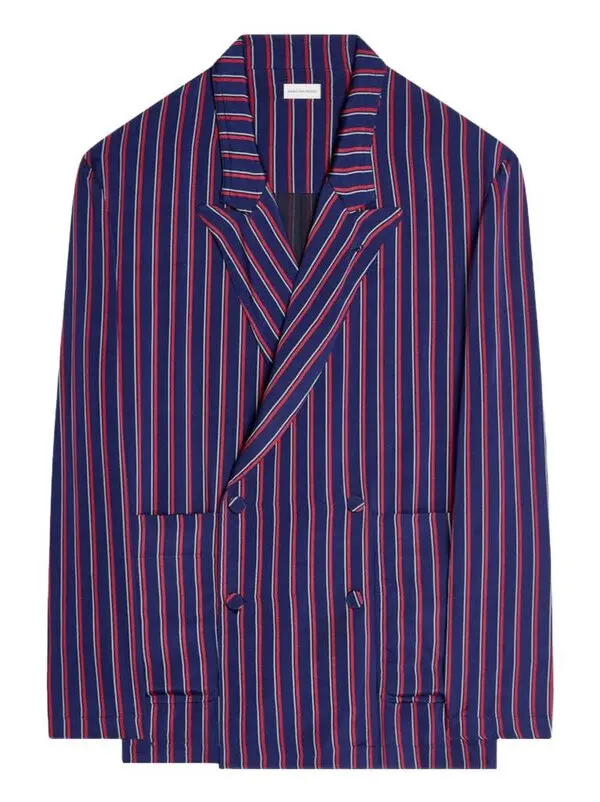 Dries Van Noten Striped Blazer - Dark Blue