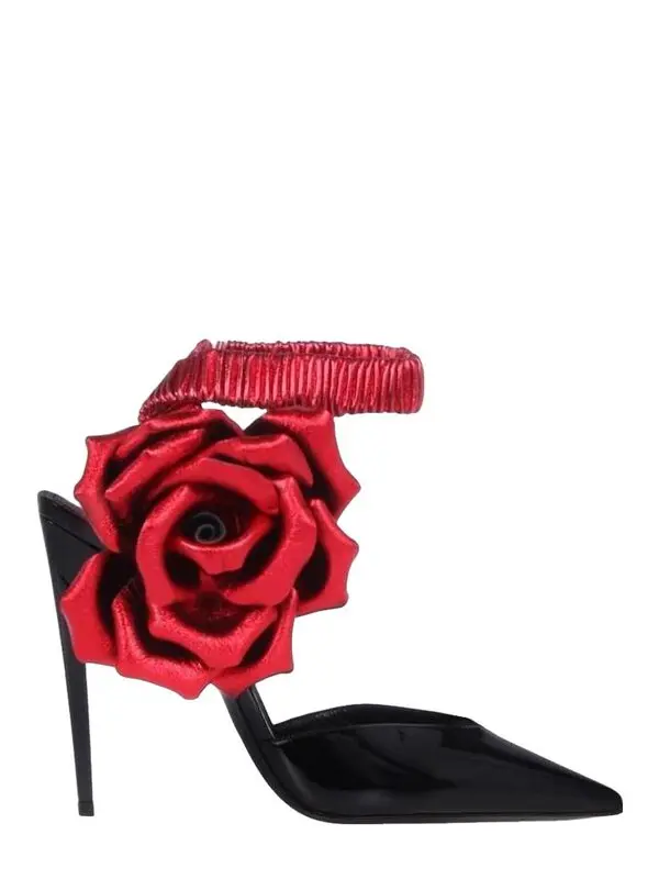 Saint Laurent Freja Flower High Heels - Black