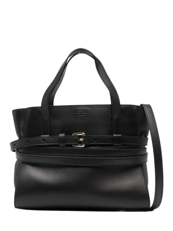 Moschino Tie Me Belted Top-handle Tote Bag - Black
