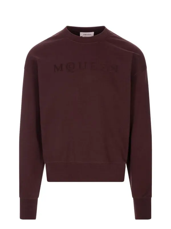 Alexander McQueen Crewneck Sweatshirt With Logo Detail - Red