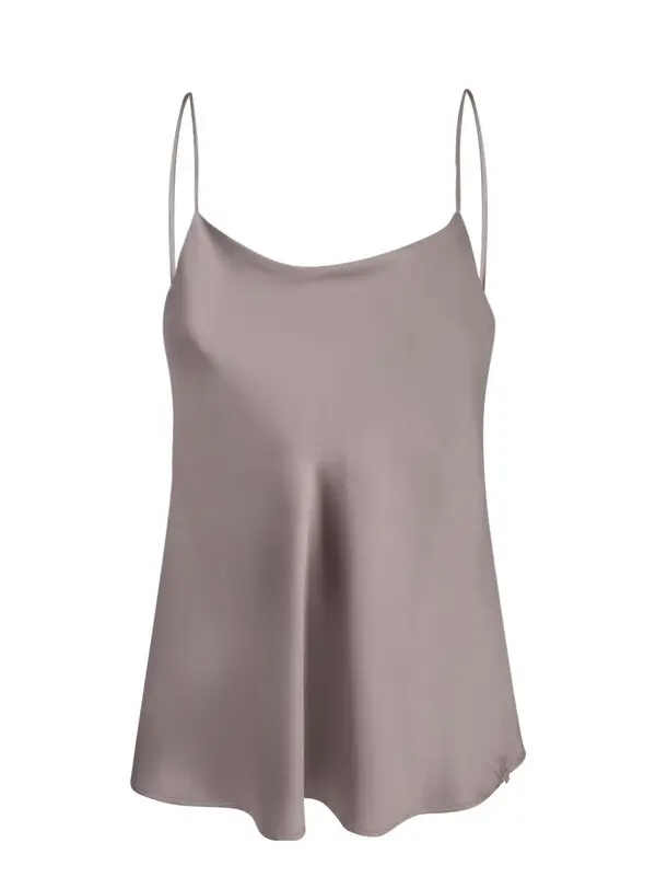Herno Spaghetti Straps Satin Tank Top - Gray