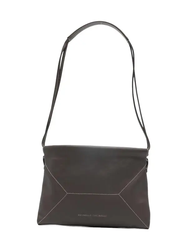 Brunello Cucinelli Leather Mini Crossbody Shoulder Bag - Black