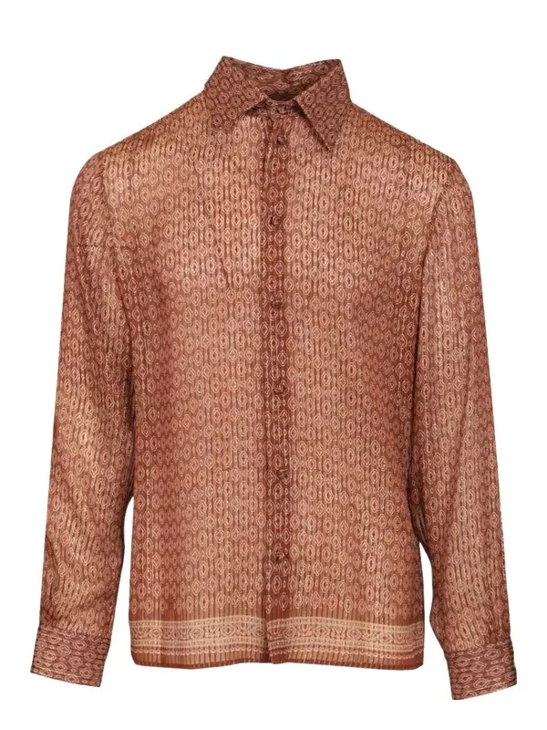 Valentino Garavani All-over Patterned Button-up Shirt - Brown