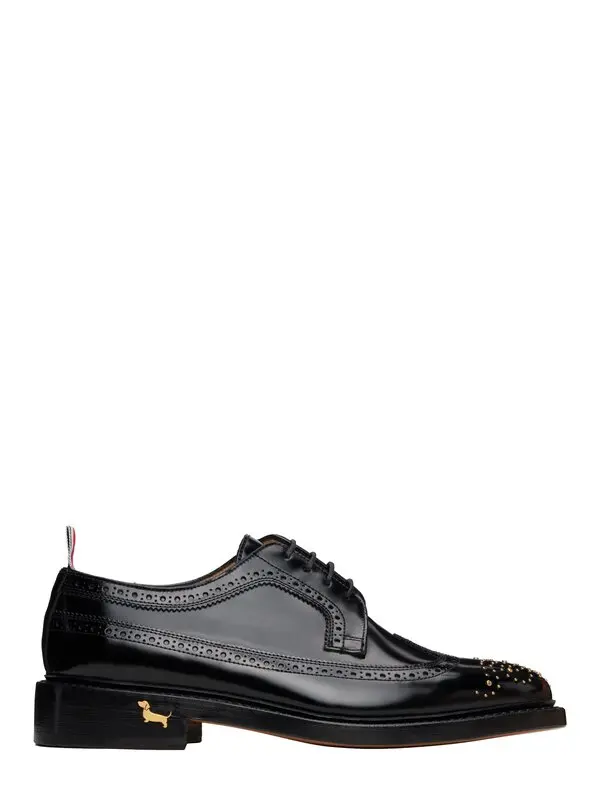 Thom Browne Classic Longwing Lace-up Brogues With Stud Detailing - Black