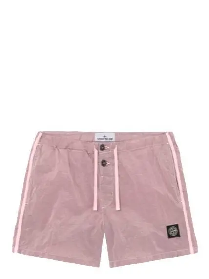 Stone Island Logo Patch Drawstring Shorts - Oleander