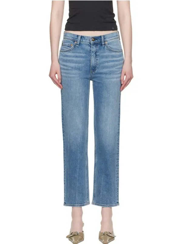 RAG  BONE Rag & Bone "the Bella" Straight Leg Denim Trousers - Blue