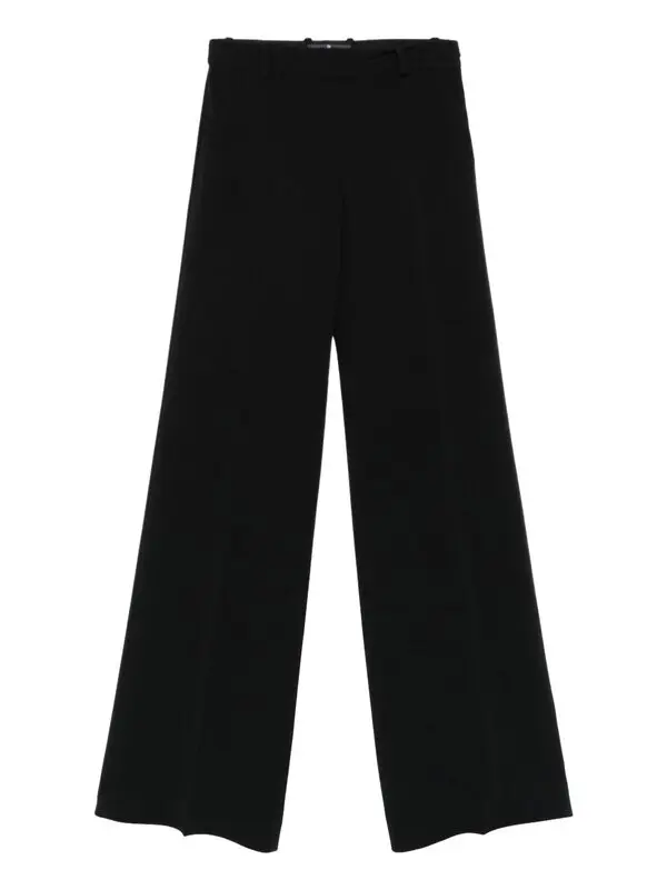 Ermanno Scervino Wide-leg Crepe Trousers - Black