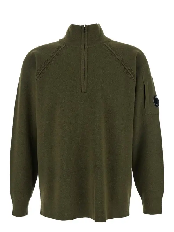 C.P. COMPANY Zip-pocket Turtleneck Knitwear - Green