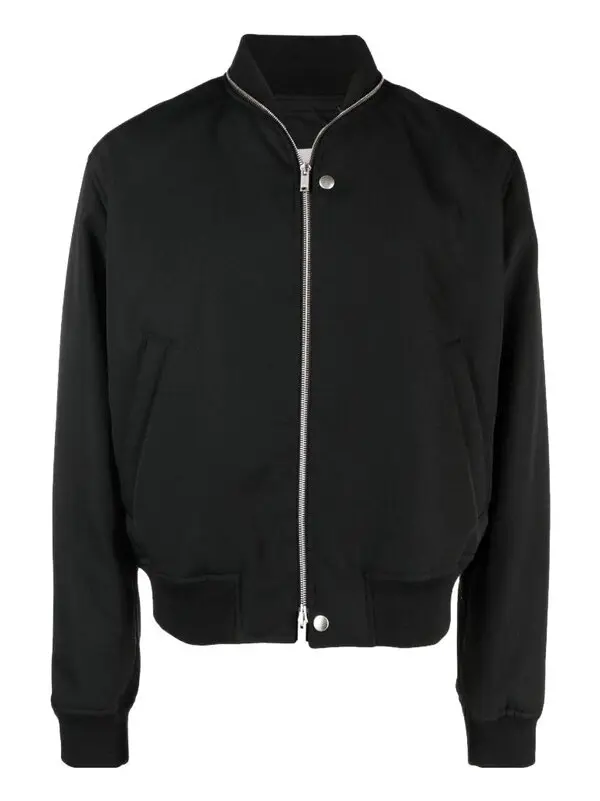 JIL SANDER Zip-up Bomber Jacket - Black
