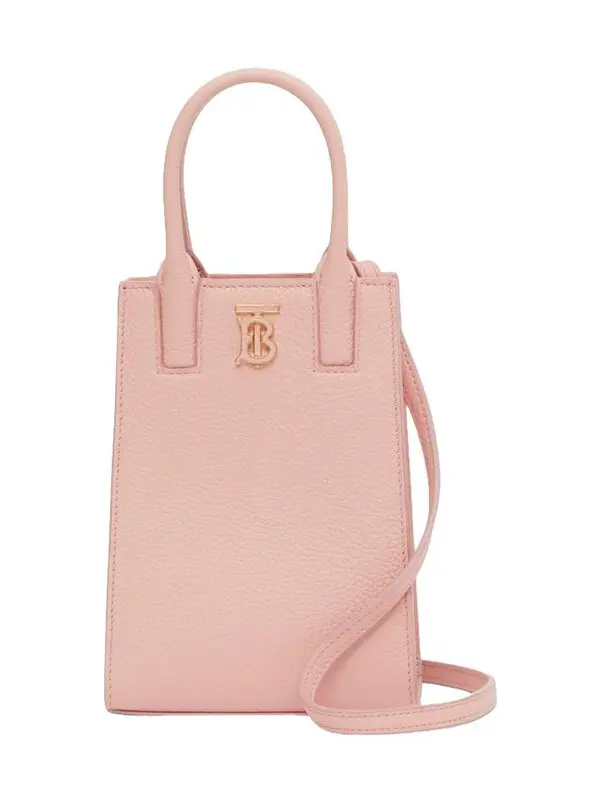 Burberry Grain Leather Mini Frances Tote Bag - Pink