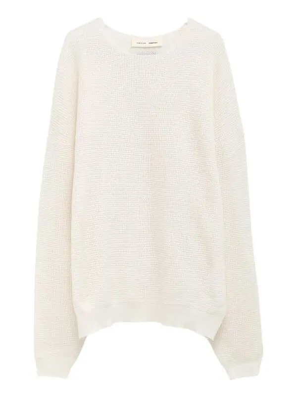 Fear Of God Waffle Crewneck Sweater - White