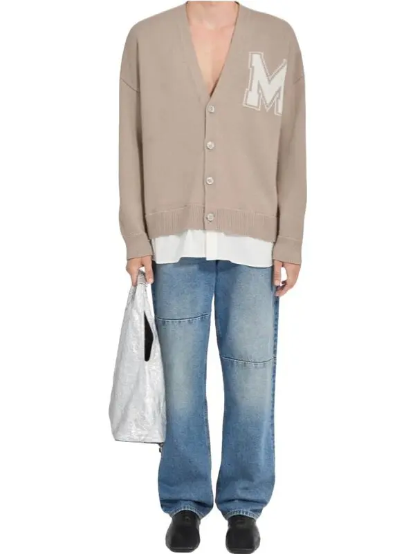 MAISON MARGIELA Two-in-one Knit Cardigan - Sand-colored