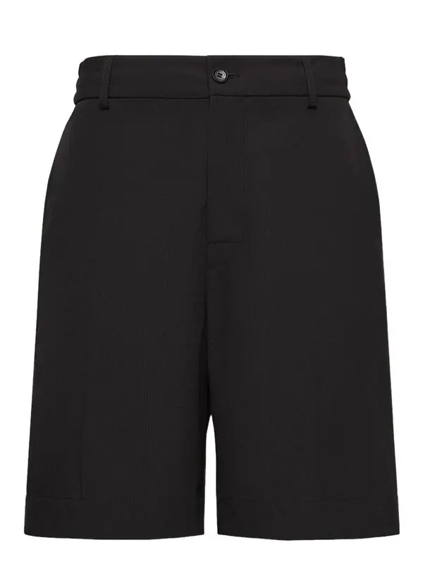 Moncler Textured Relaxed Fit Shorts - Black