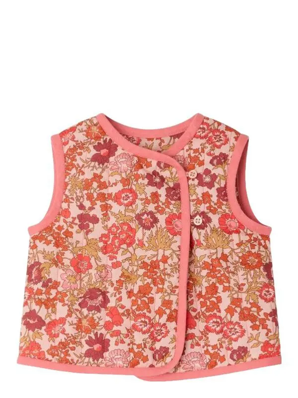 Bonpoint Printed Quilted Vest - Pink