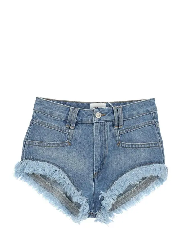 Isabel Marant Étoile Eneidao Denim Shorts With Frayed Hem - Blue