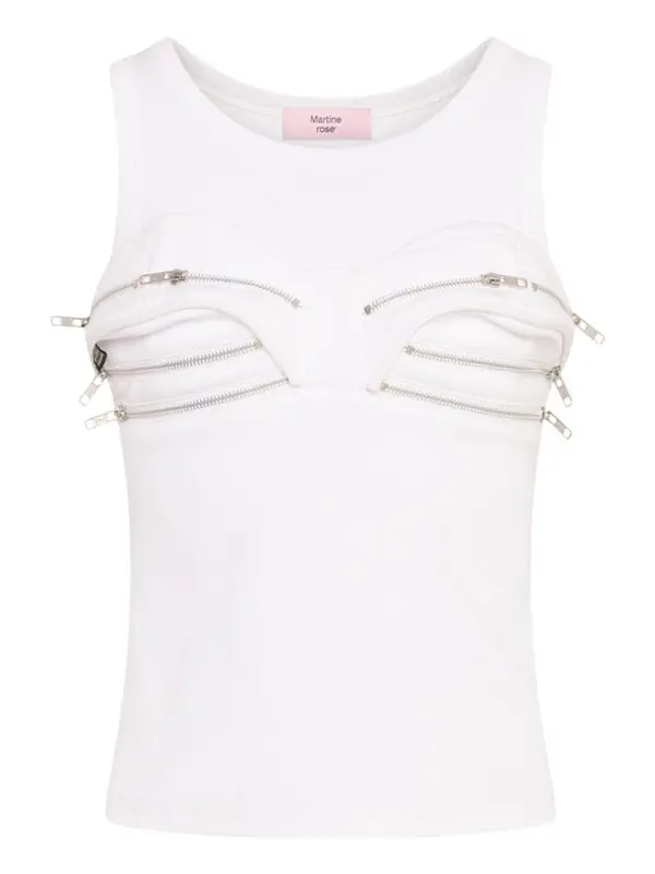 Martine Rose Zip Detailed Tank Top - White