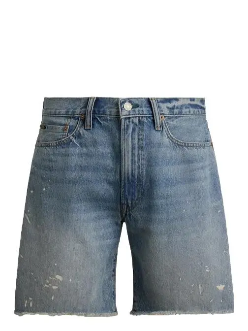 Polo Ralph Lauren Paint-splatter Denim Shorts - Gray