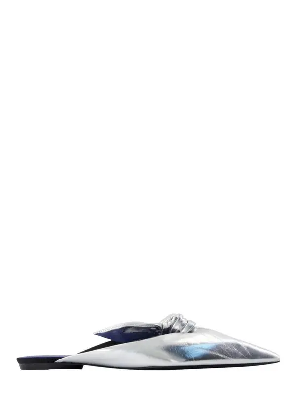 LANVIN Knotted Pointed Toe Slip-on Mules - Gray