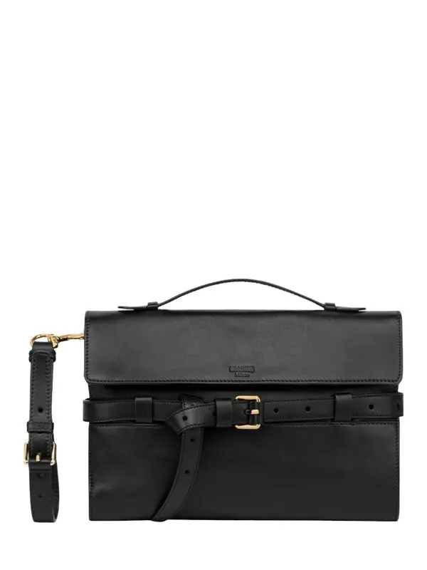 Moschino Embossed Shoulder Bag - Black