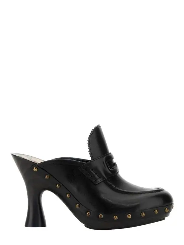 Burberry Potter Stud Embellished Mules - Black