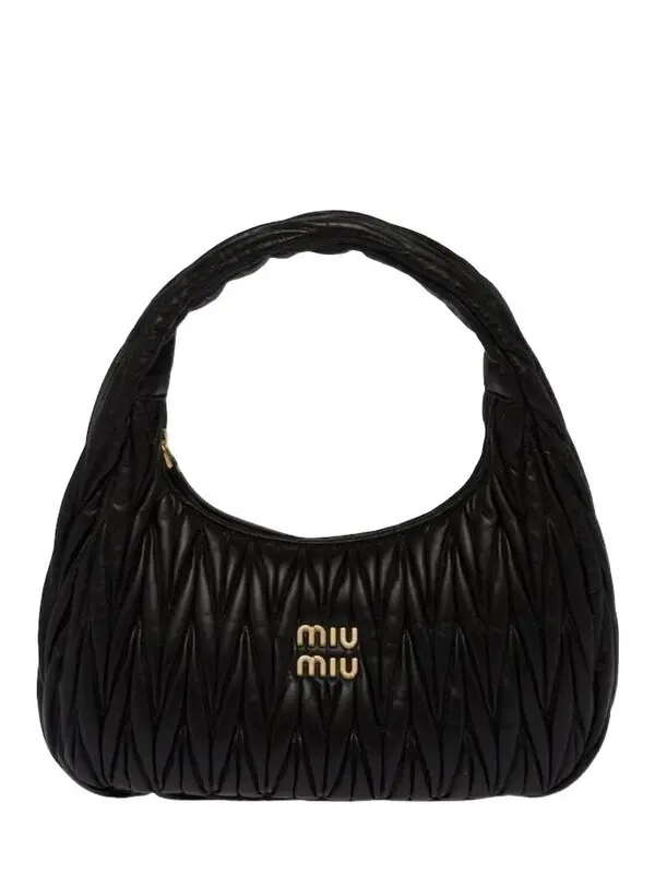 Miu Miu Wander Matelassé Hobo Bag - Black