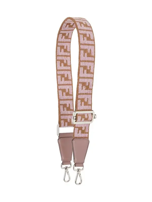 Fendi Mauve Pink Ff Webbing Reversible Shoulder Strap - Lavender Pink