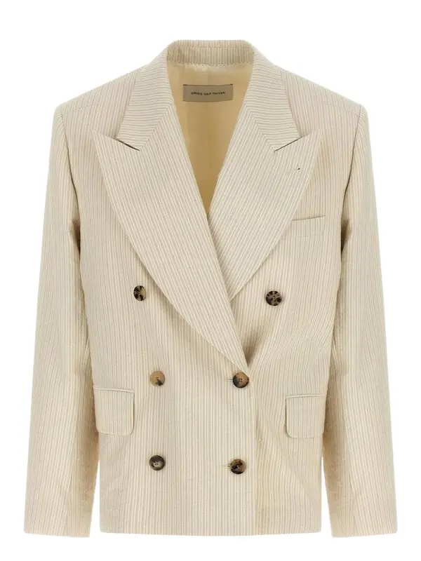 Dries Van Noten Oversized Double-breasted Blazer With Back Tie - Light Brown