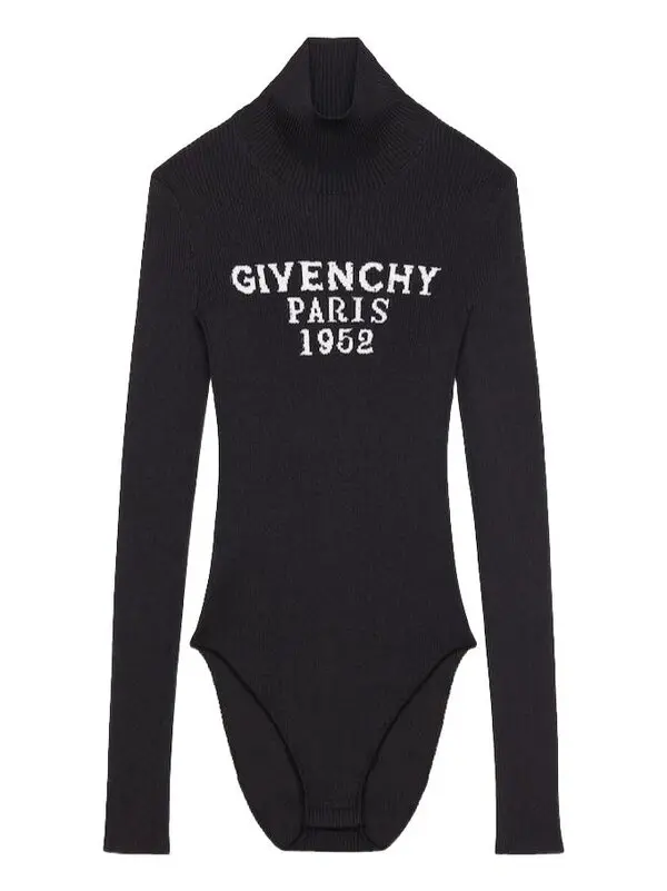 Givenchy Logo Intarsia High-neck Bodysuit - Black