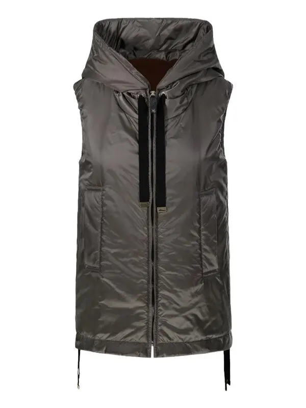 Max Mara Greengo Zip-up Drawstring Gilet - Gray