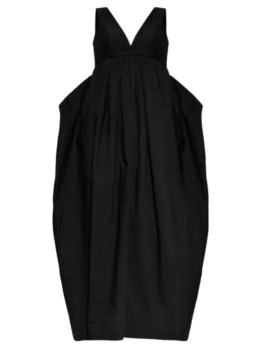 RÓHE Pleated Strap Maxi Dress - Black