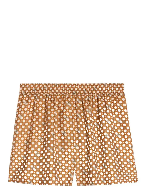 Celine Silk Twill Pajama Shorts - Brown