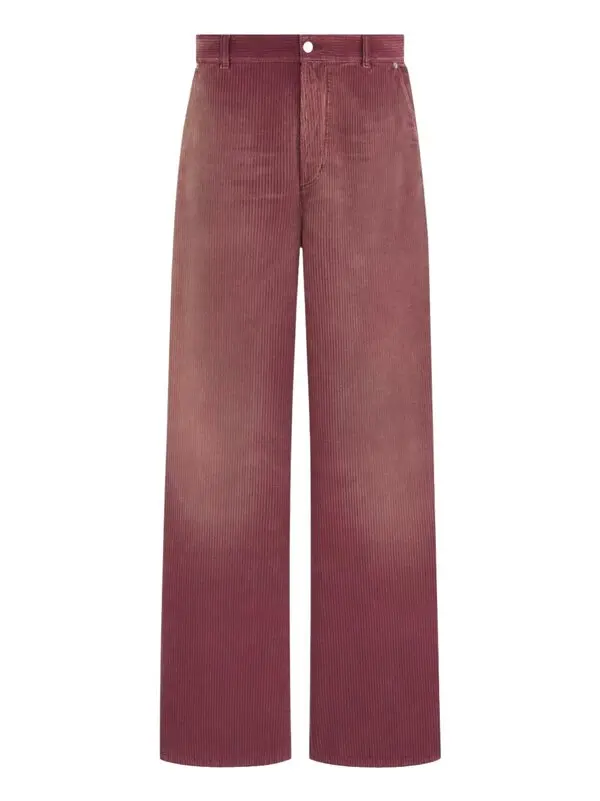 Dior Burgundy Corduroy Wide-leg Trousers - Wine Red