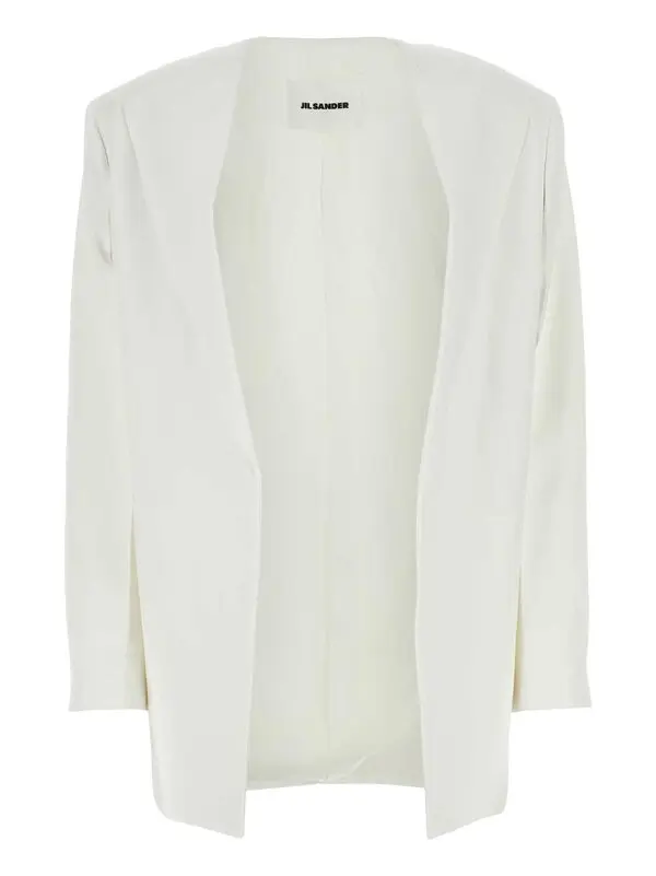 JIL SANDER Drop Shoulder Tailored Blazer - White