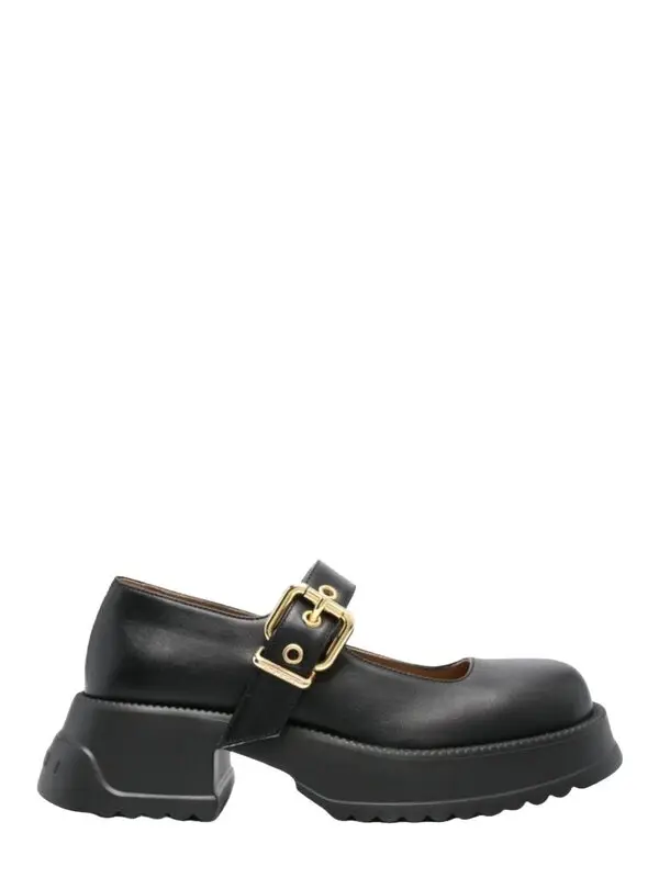 Marni Buckle Detailed Platform Mary Janes - Black