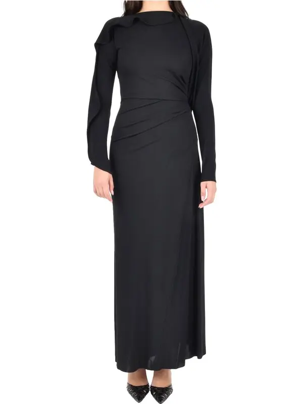 Victoria Beckham Ruffled Maxi Dress - Black