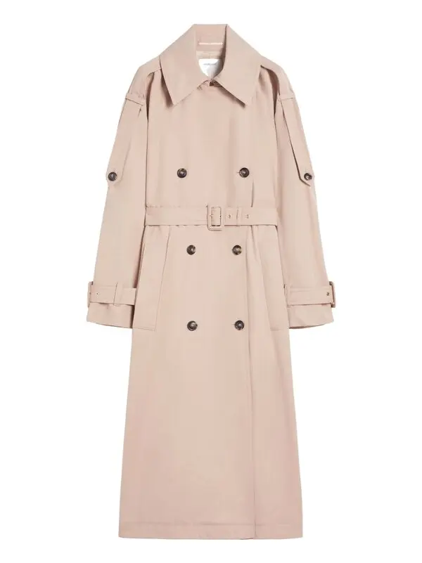 Sportmax Belted Double-breasted Trench Coat - Nude