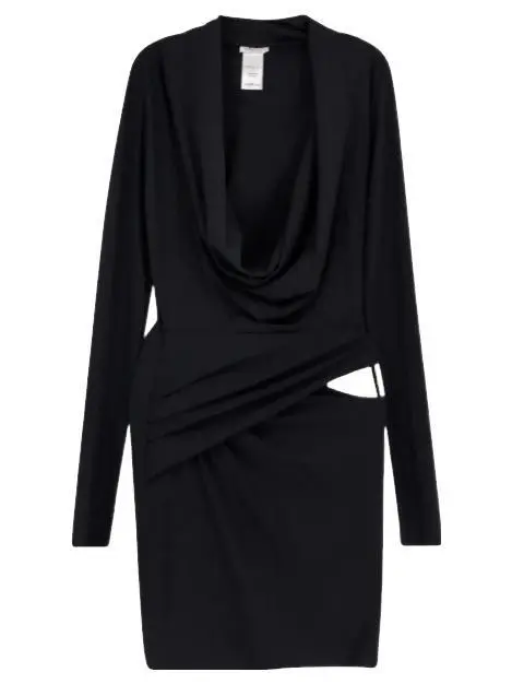 AMAZUIN Off-shoulder Long-sleeve Mini Dress - Black