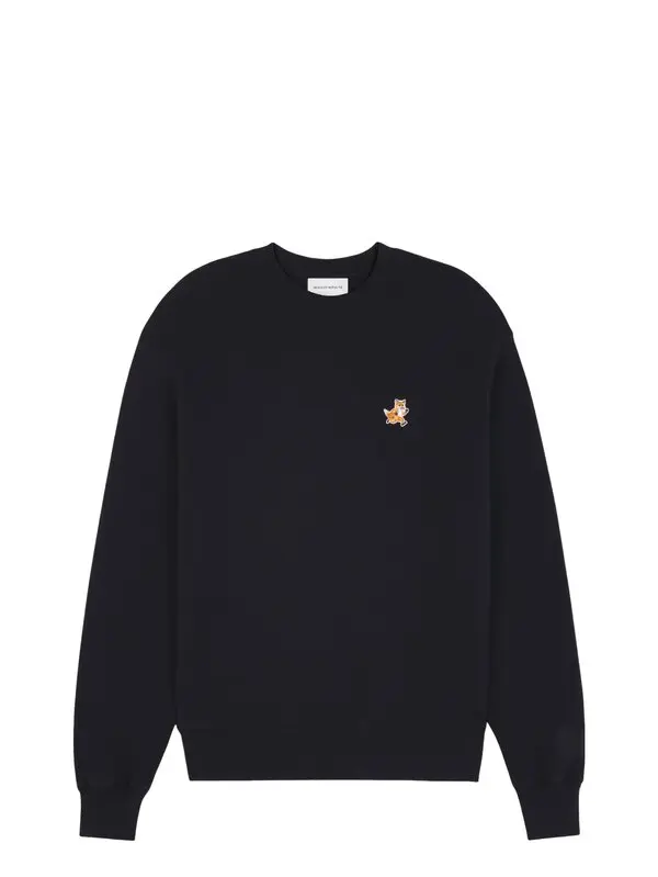 Maison Kitsuné Maison Kitsun Speedy Fox Long Sleeved Sweatshirt - Black